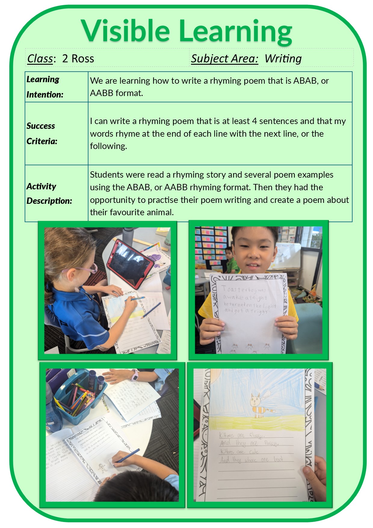 Writing Focus - 2 Ross Term 4, 2024